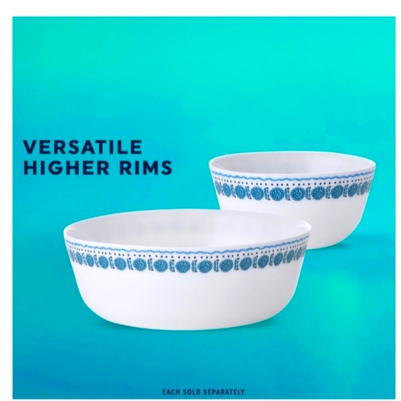 Corelle | Kitchen | New Corelle Glass Bowls White Milk Azure Medallion ...